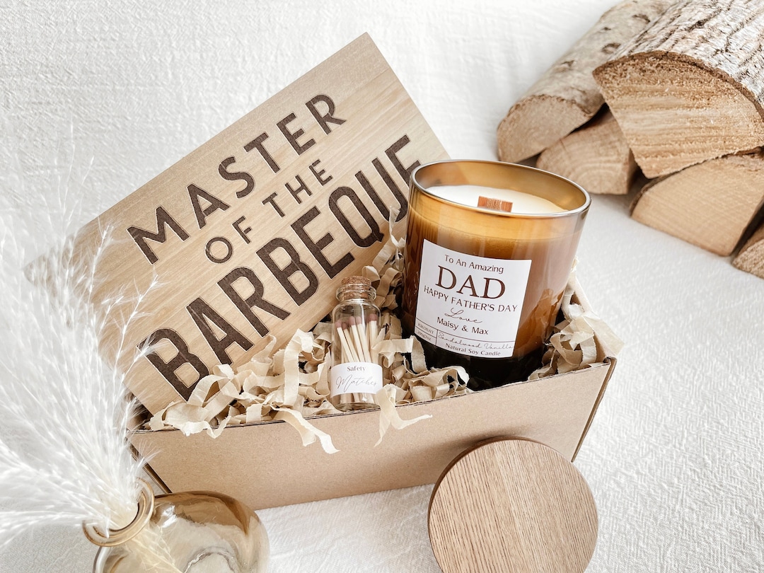 Personalised Fathers Day Candle Gift Set, Candle Gift Hamper for Him ...