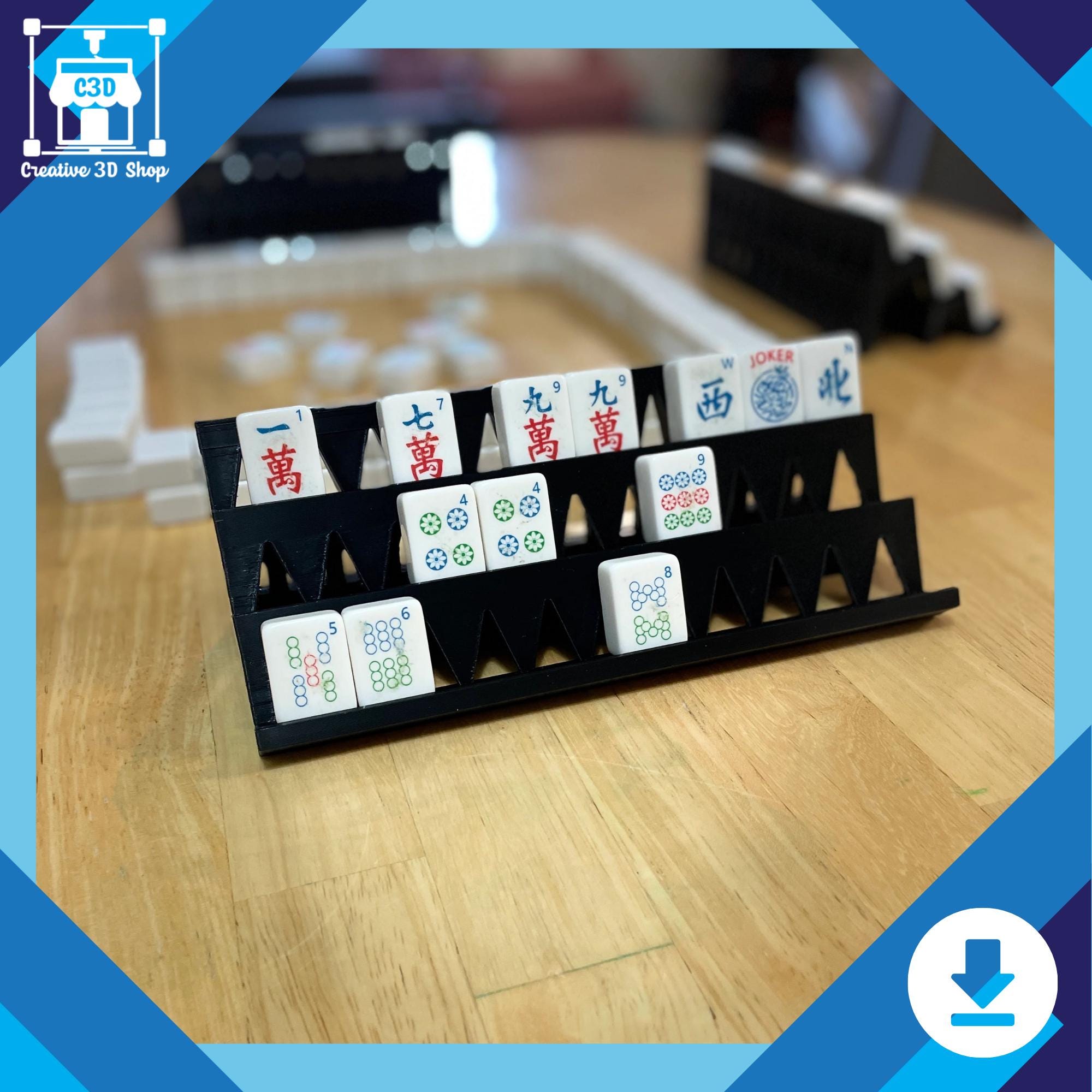 Mahjong Tile Holder STL File – 3D Printable Game Organizer for Mahjong ...