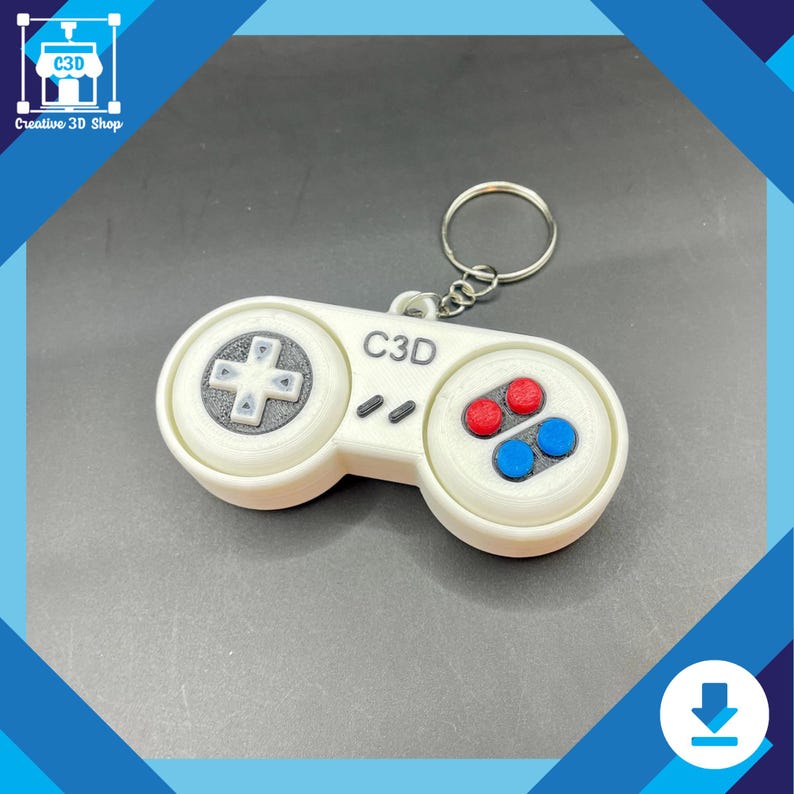 Retro Game Controller Clicker STL – 3D Printed Fidget Toy for Gamers ...