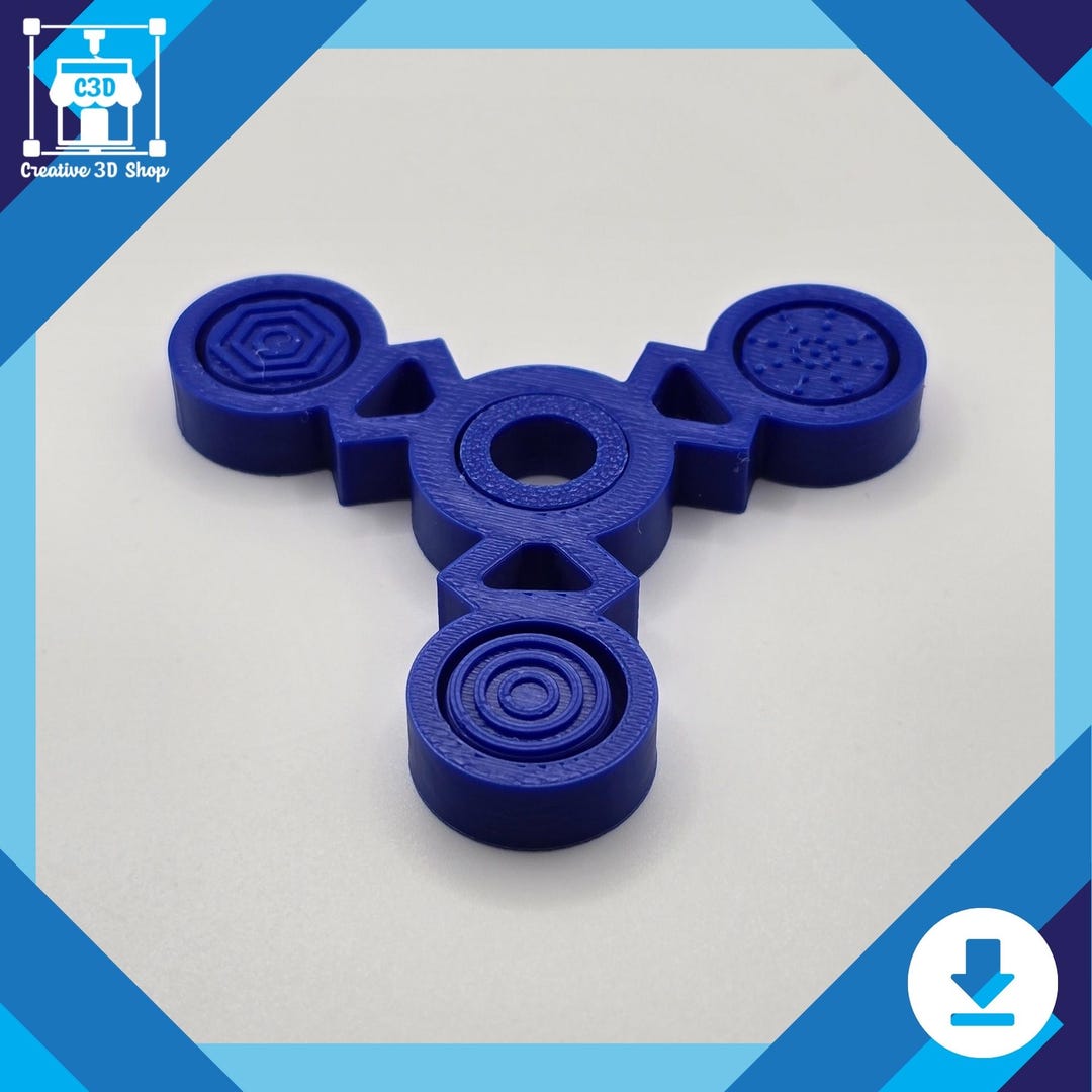 3D Printed Fidget Spinner STL File – Articulated 3-arm Toy With ...