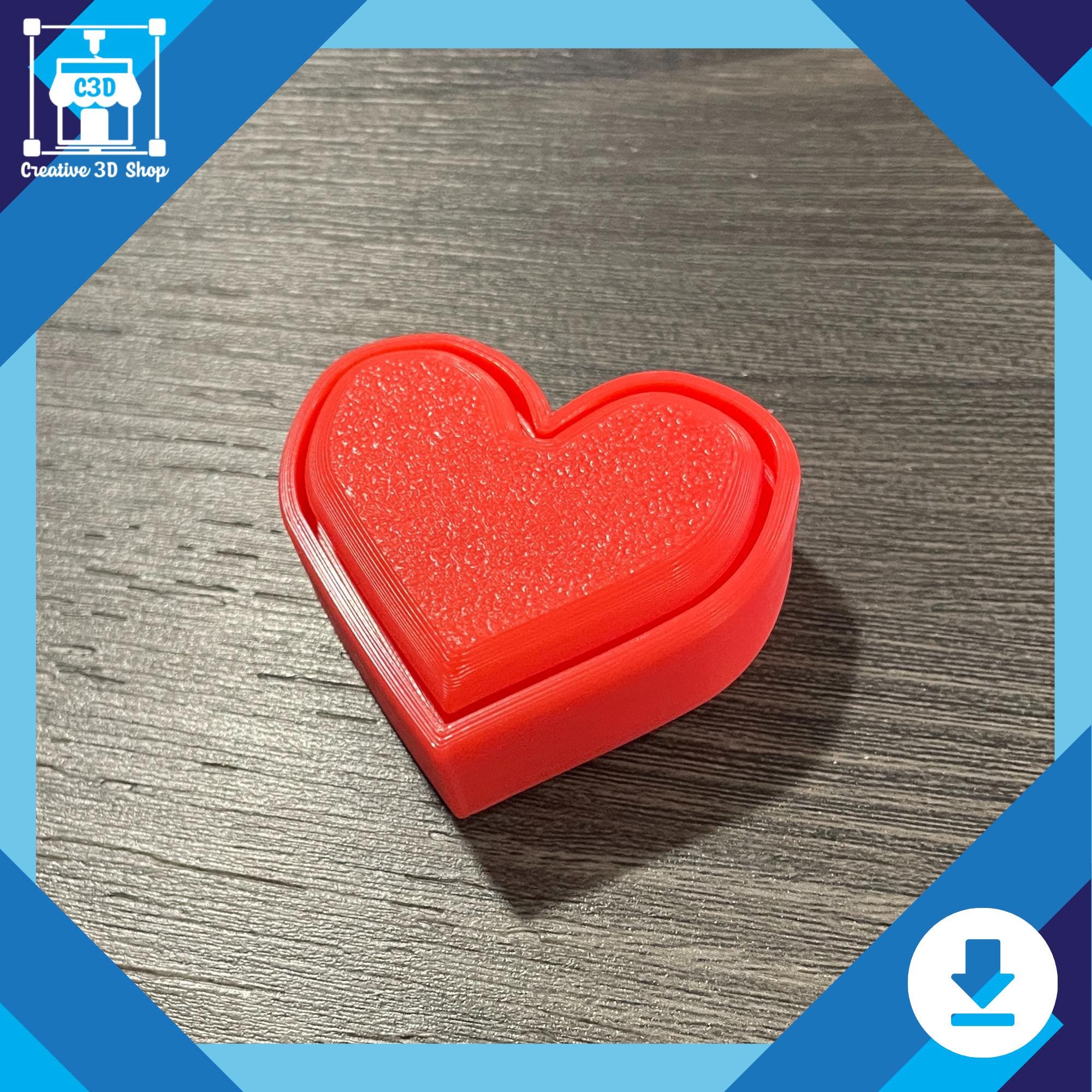 Heart Clicker Fidget Toy STL File – 3D Printable Keyboard Fidget With ...