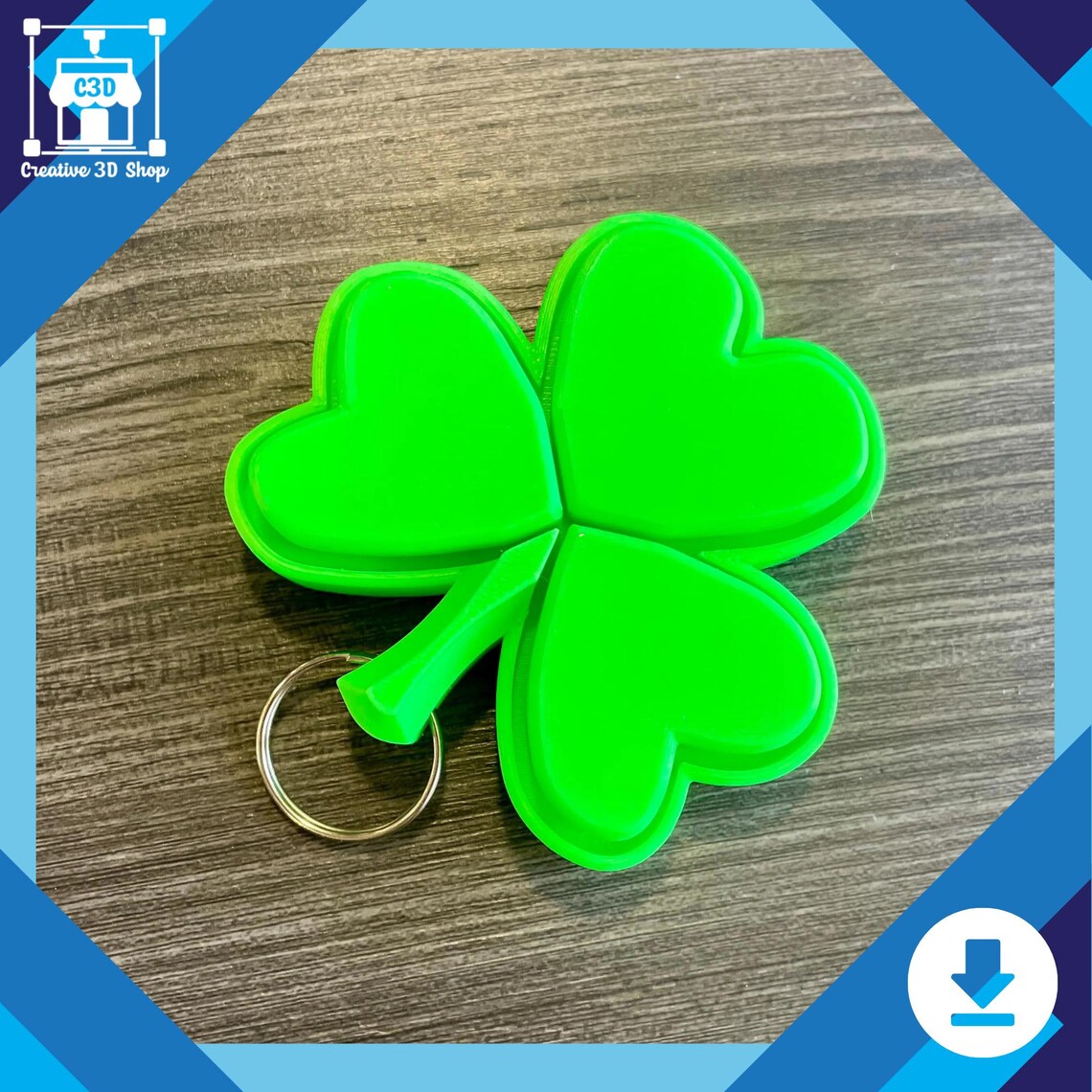 Shamrock Clicker Keychain STL File – 3D Printable Fidget Toy for Adults ...
