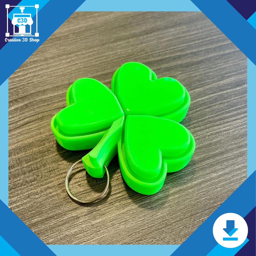 Shamrock Clicker Keychain STL File – 3D Printable Fidget Toy for Adults ...