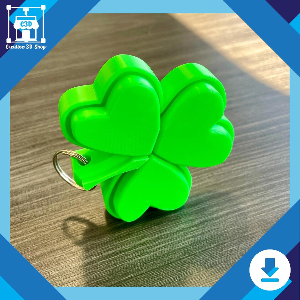 Shamrock Clicker Keychain STL File – 3D Printable Fidget Toy for Adults ...