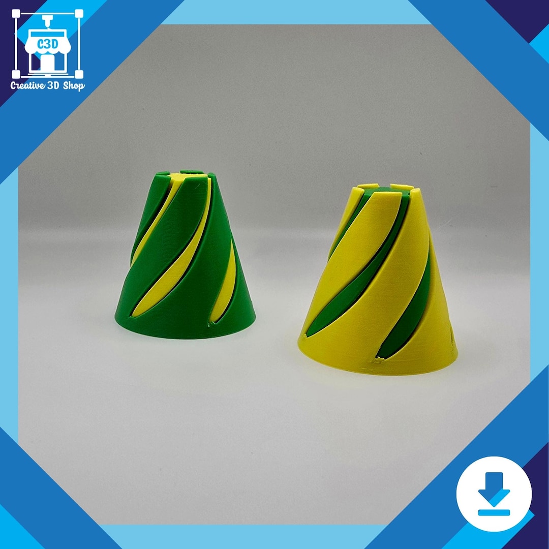 Spiral Fidget Cone STL File – 3D Printed Twisting Toy With Sliding ...