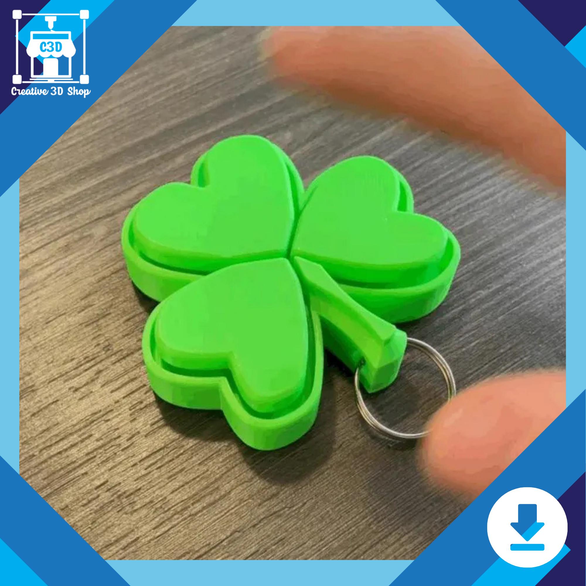 Shamrock Clicker Keychain STL File – 3D Printable Fidget Toy for Adults ...