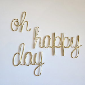 Oh Happy Day Wire Sign | Photo Wall Sign Art | Happy Couple Sign ...