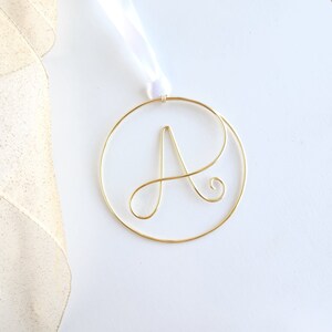 Personalized Letter Ornament, Wire Letter Ornament, Gold or Silver Wire ...