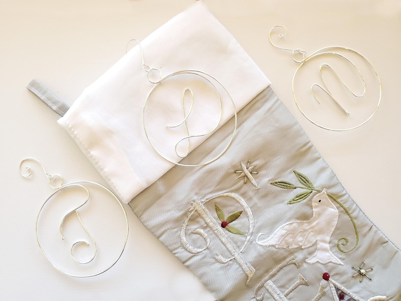 Personalized Letter Ornament Wire Letter Ornament Gold or - Etsy