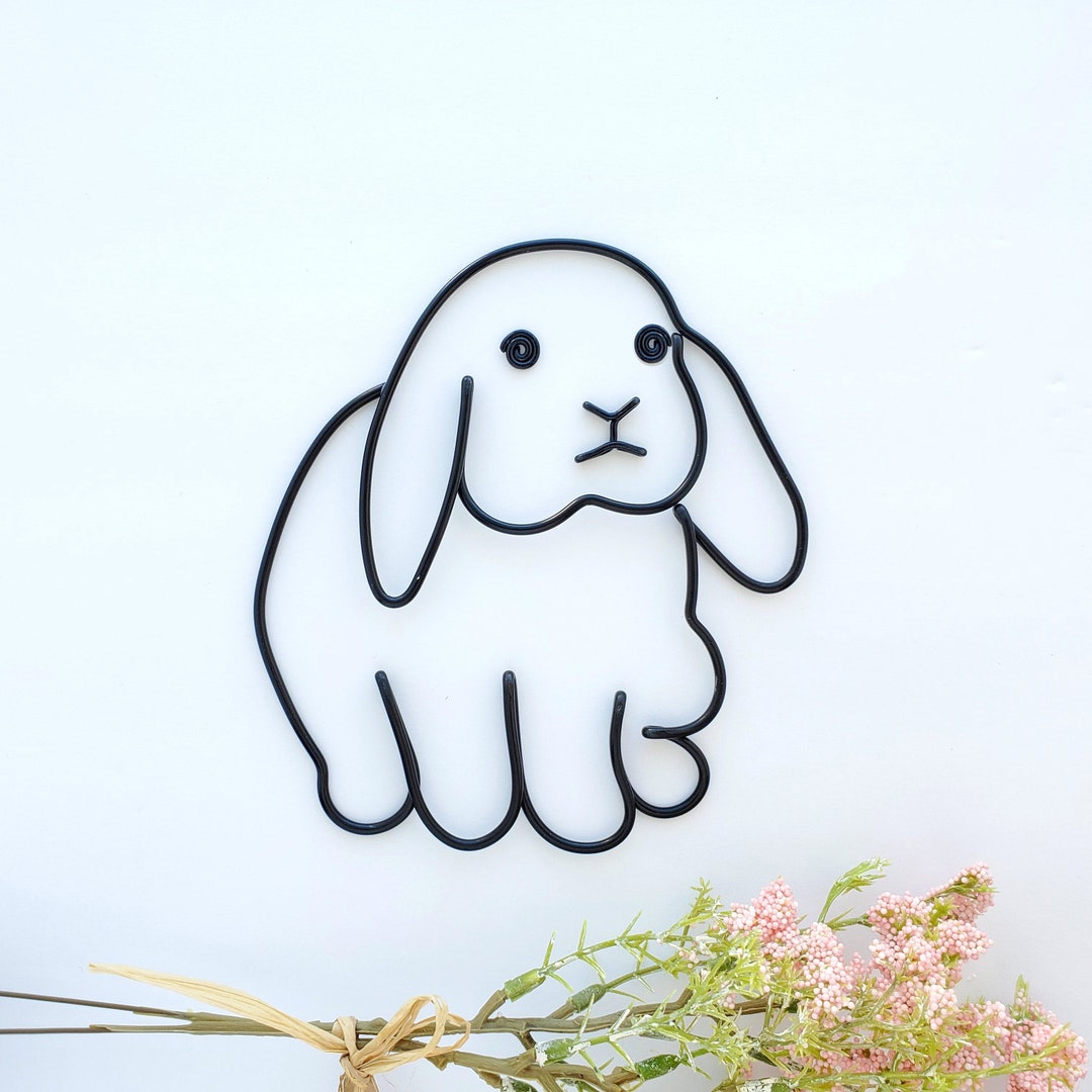 Bunny Rabbit Wire Art | Lop Rabbit Wall Art | Bunny Wall Name Accent ...
