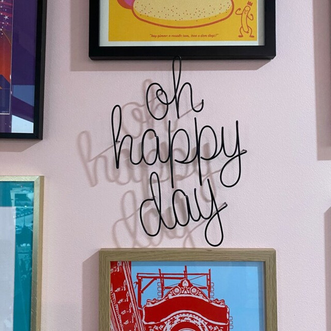 Oh Happy Day Wire Sign | Photo Wall Sign Art | Happy Couple Sign ...