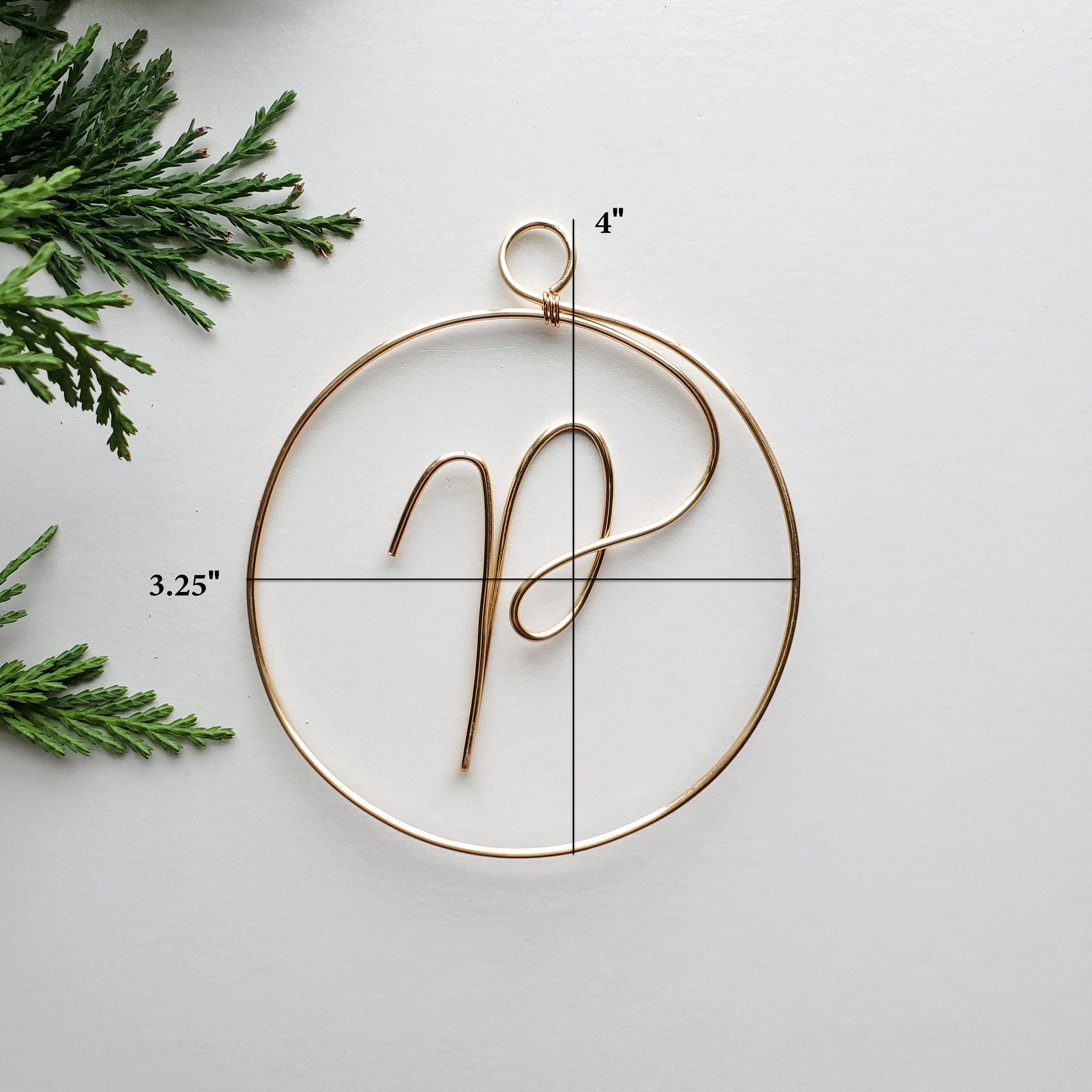 Personalized Letter Ornament Wire Letter Ornament Gold or - Etsy