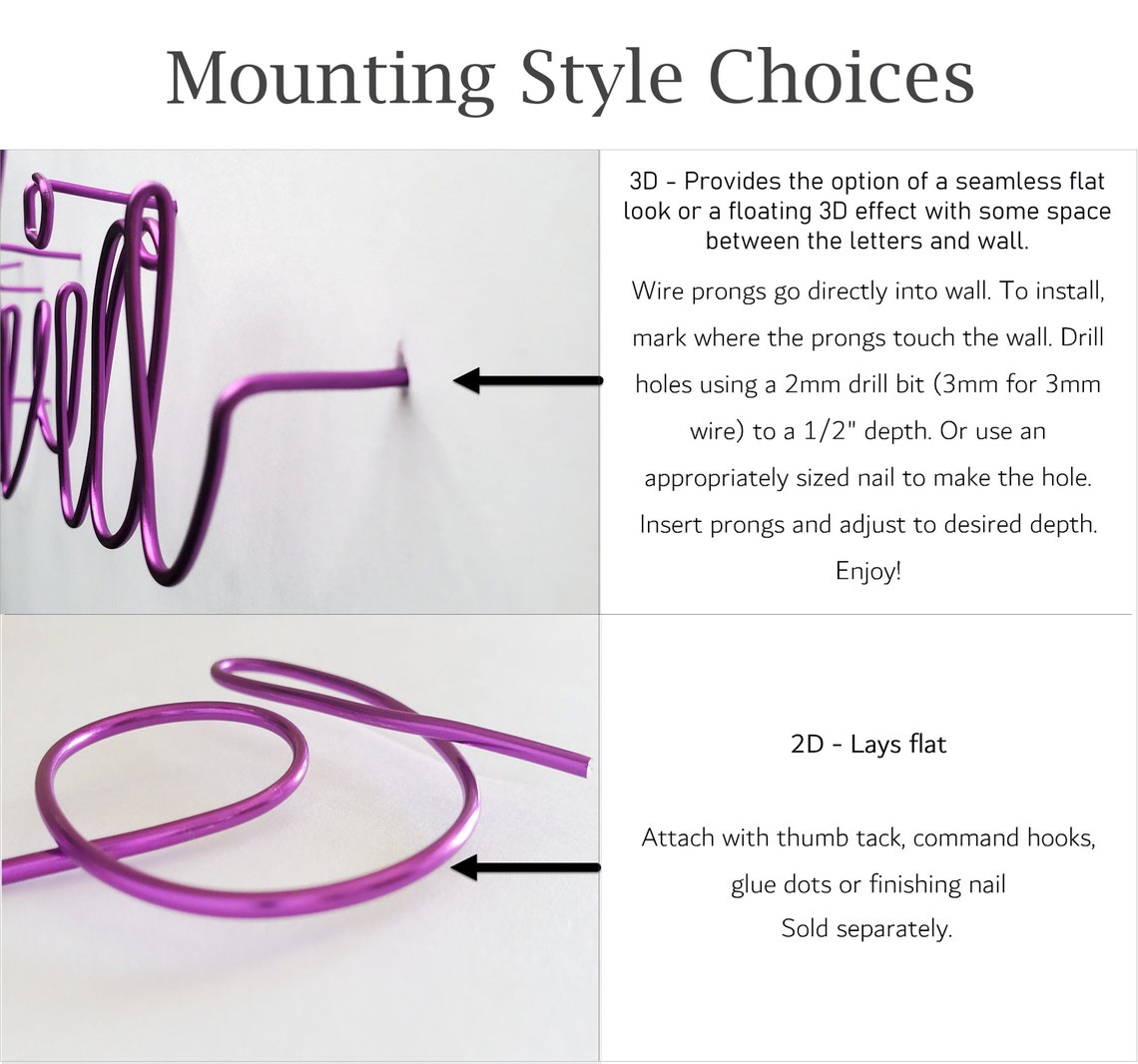 Custom Wire Words Sign Sugar Font Wire Name Wire Sign | Etsy