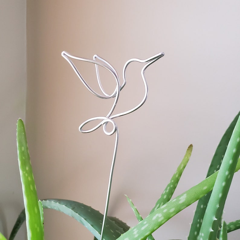 Hummingbird Garden Stake Handmade Wire Hummingbird Garden - Etsy