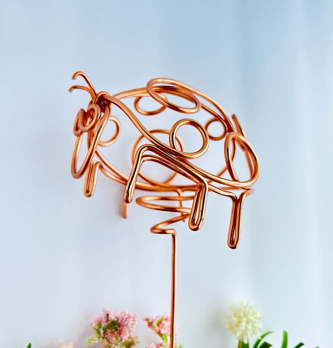 Wire Ladybug Garden Stake Handmade Ladybug Garden Pick Plant Accessory ...