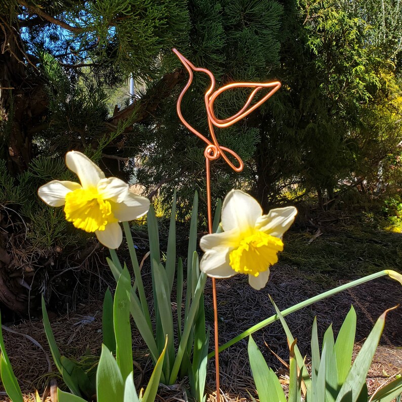 Hummingbird Garden Stake Handmade Wire Hummingbird Garden - Etsy