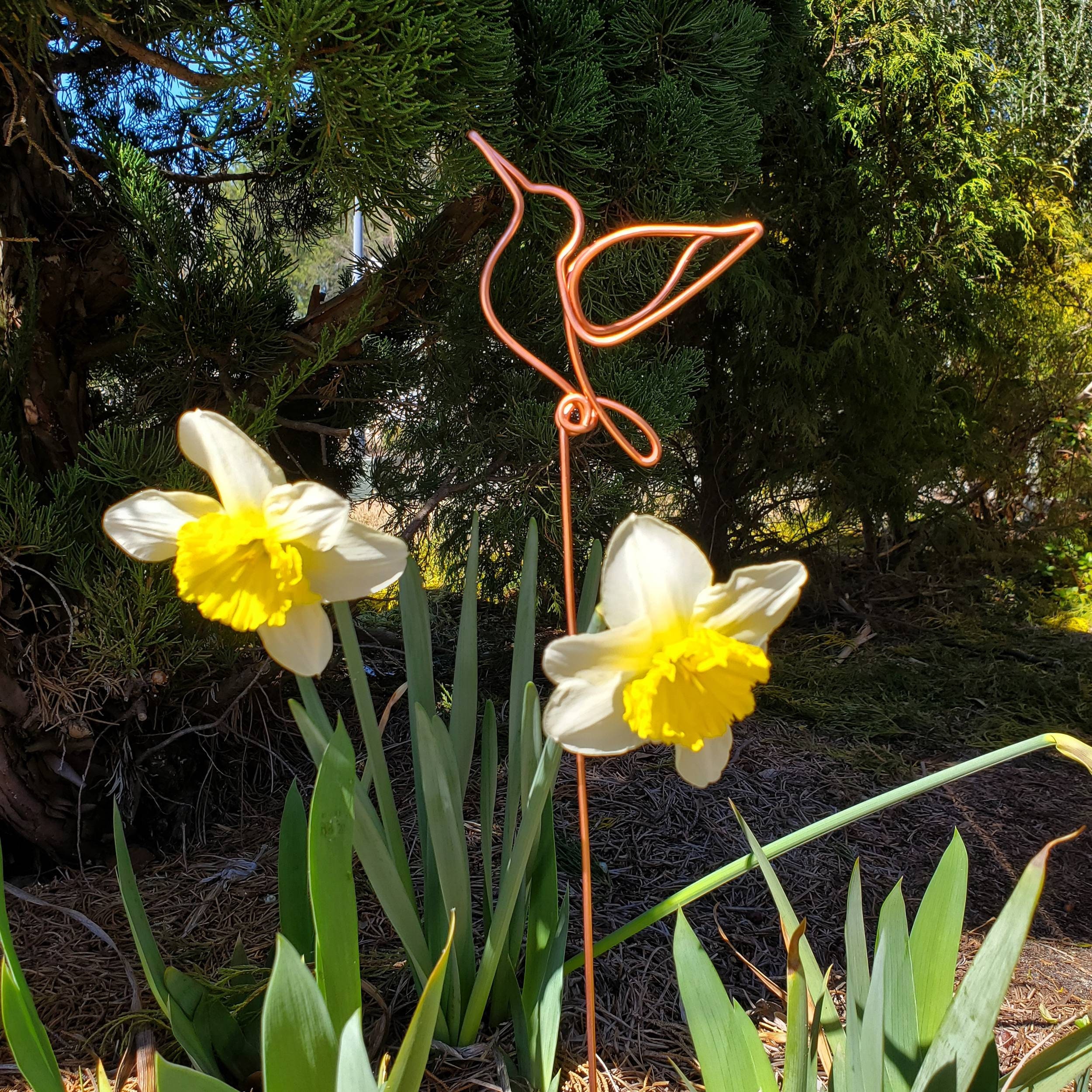 Hummingbird Garden Stake Handmade Wire Hummingbird Garden - Etsy