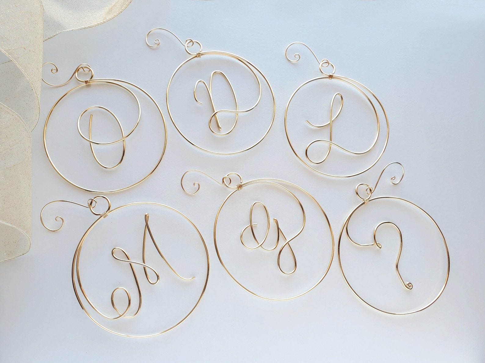 Personalized Letter Ornament Wire Letter Ornament Gold or - Etsy