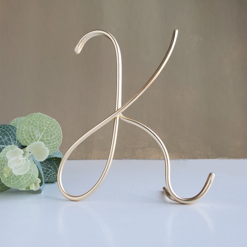 Letter K Shelf Desk Art Metal Wire Letters Minimalist - Etsy