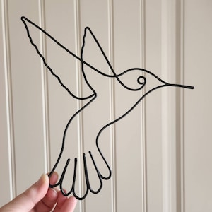 Wire Hummingbird Art | One Continuous Line Art | Wire Decor | Nursery ...