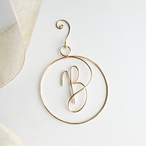 Personalized Letter Ornament, Wire Letter Ornament, Gold or Silver Wire ...