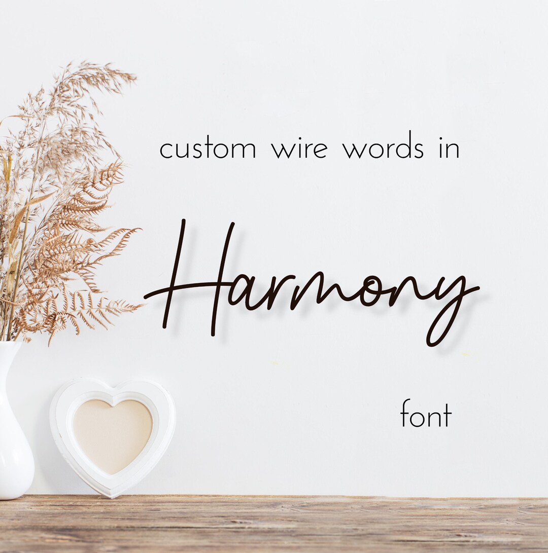 Custom Wire Word Sign | Harmony Font, Metal Wall Decor - Etsy