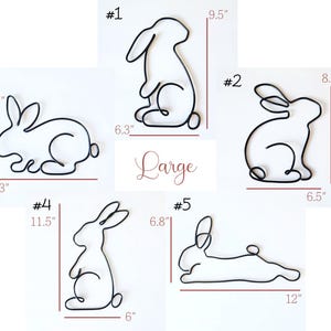 Wire Bunnies 5 Styles | Rabbit Art | Bunny Hutch Sign | Single Line Art ...