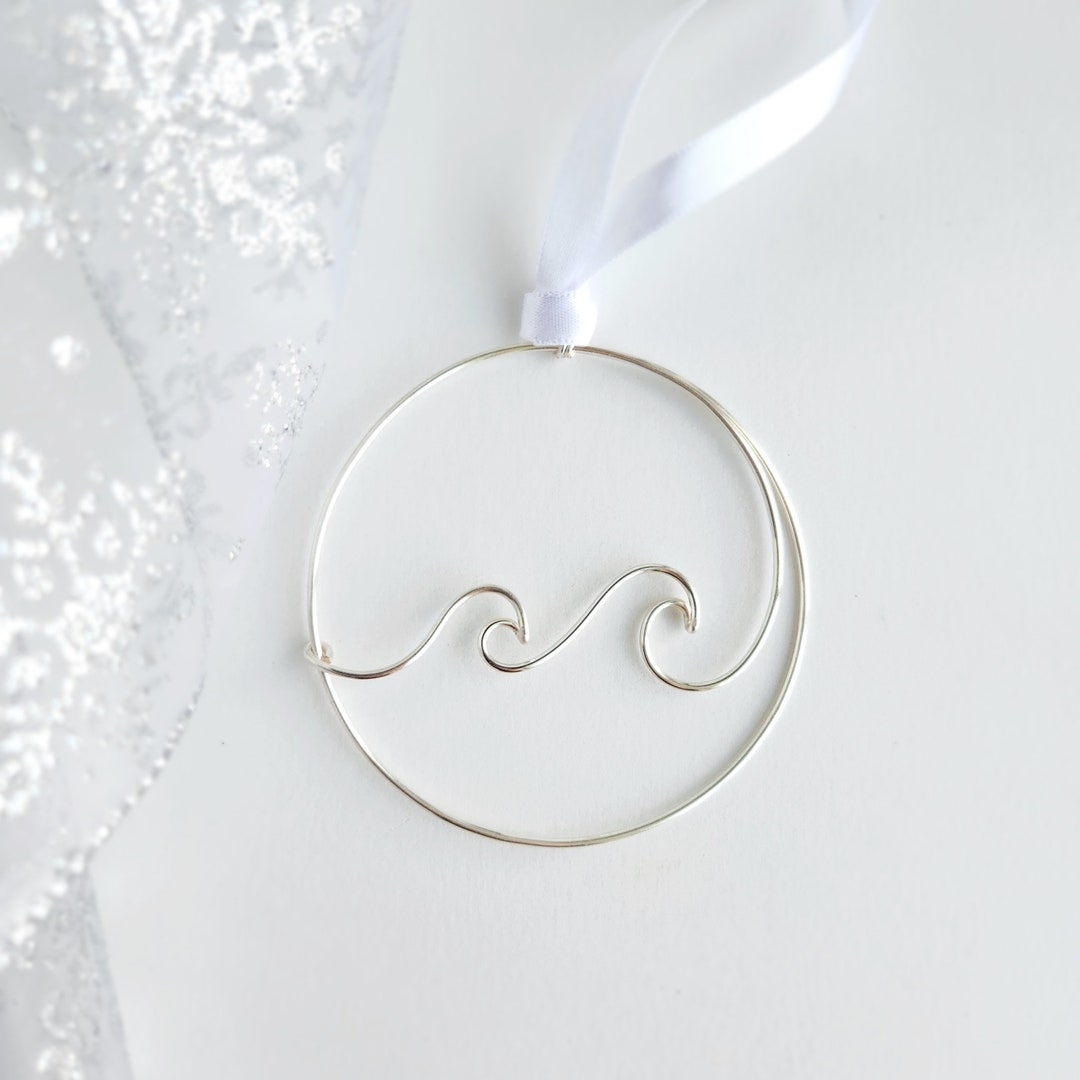 Wire Ocean Waves Ornament, Handmade Beach Waves Ornament, Secret Santa ...