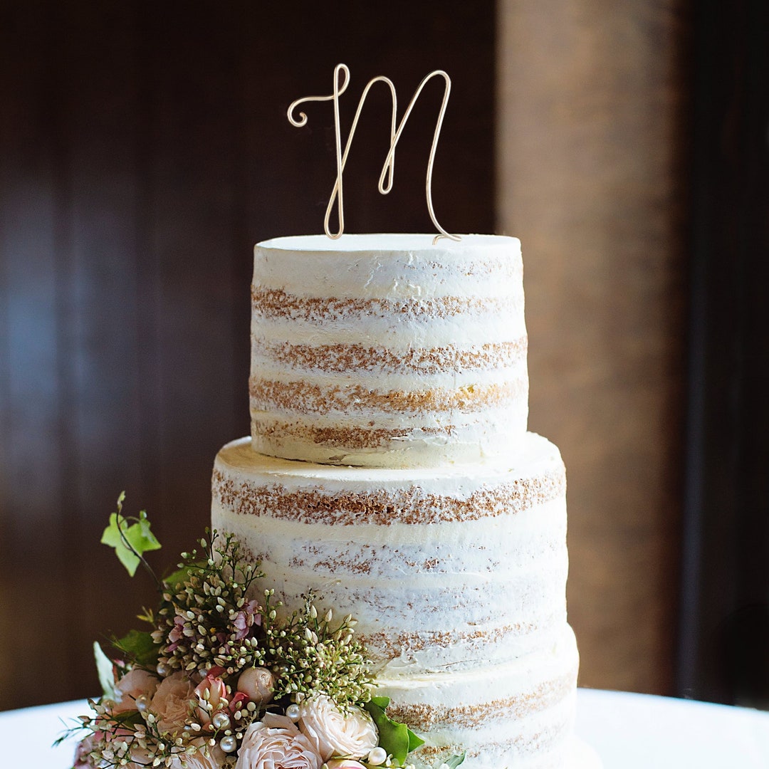 Custom Wire Monogram Cake Topper | Personalized Initial Wedding Cake ...