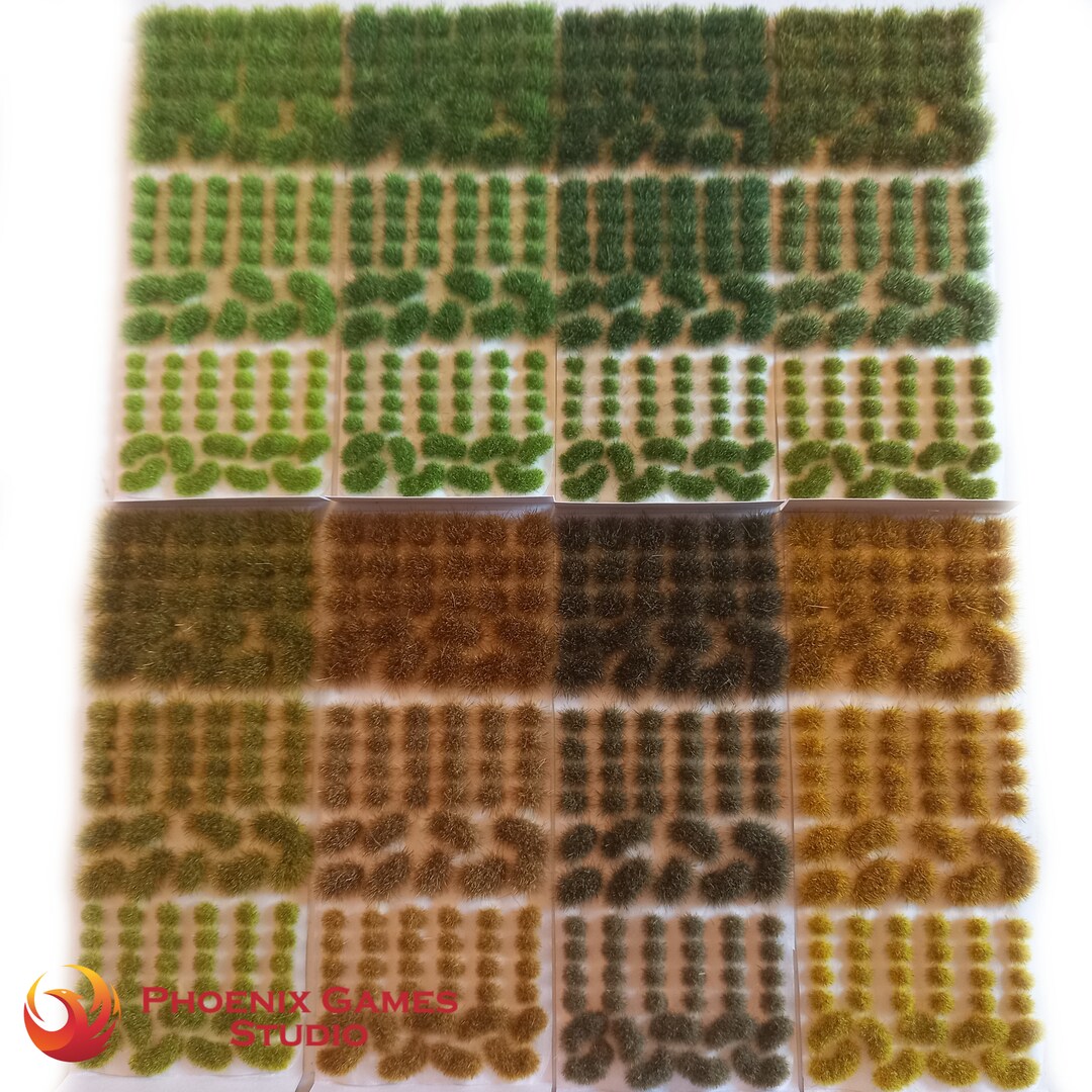 Model Static Grass Tufts 2/4/6mm Mixed Sheet Packs- Model Scenery Mini ...