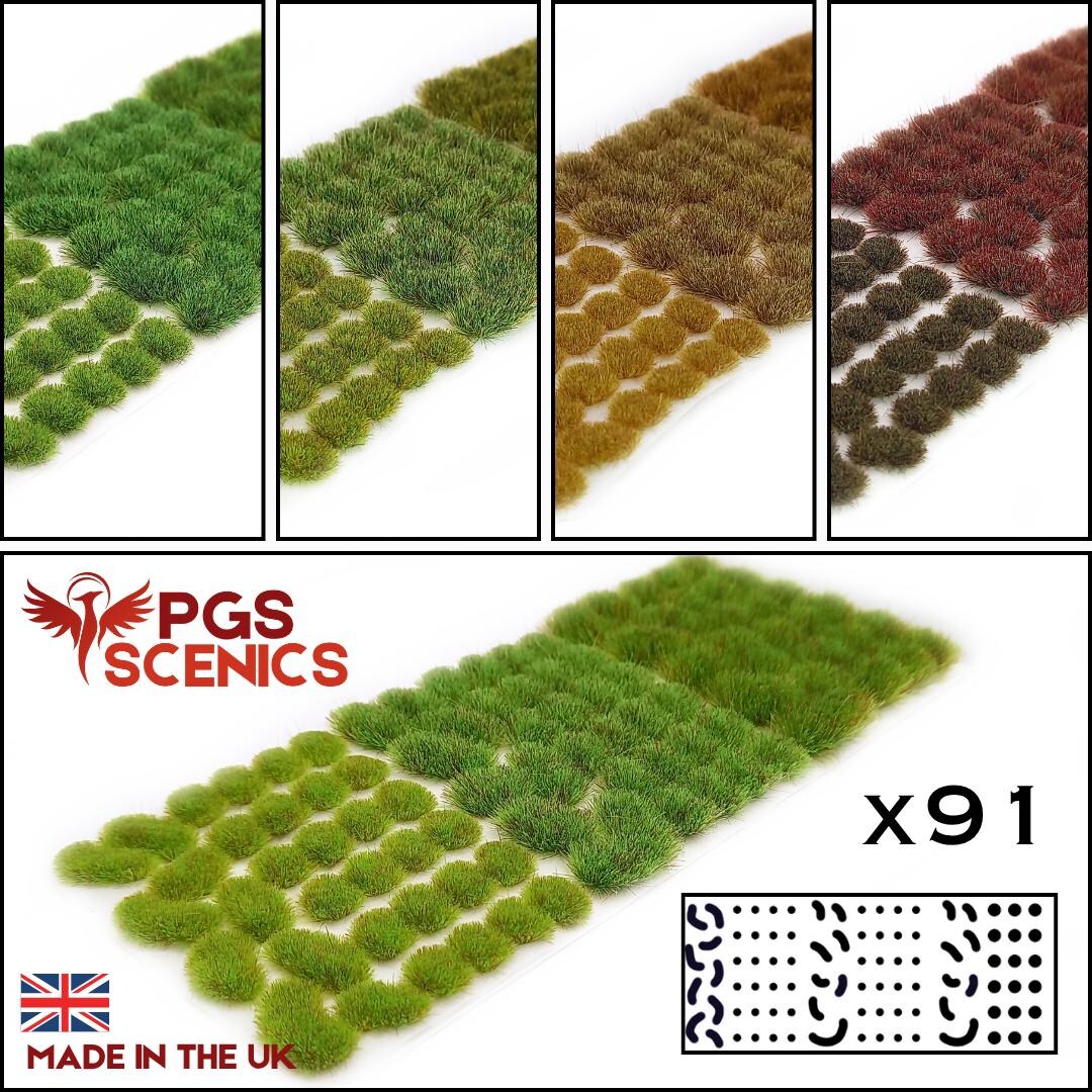 Model Static Grass Tufts 2/4/6mm Mixed Sheet Packs- Model Scenery Mini ...