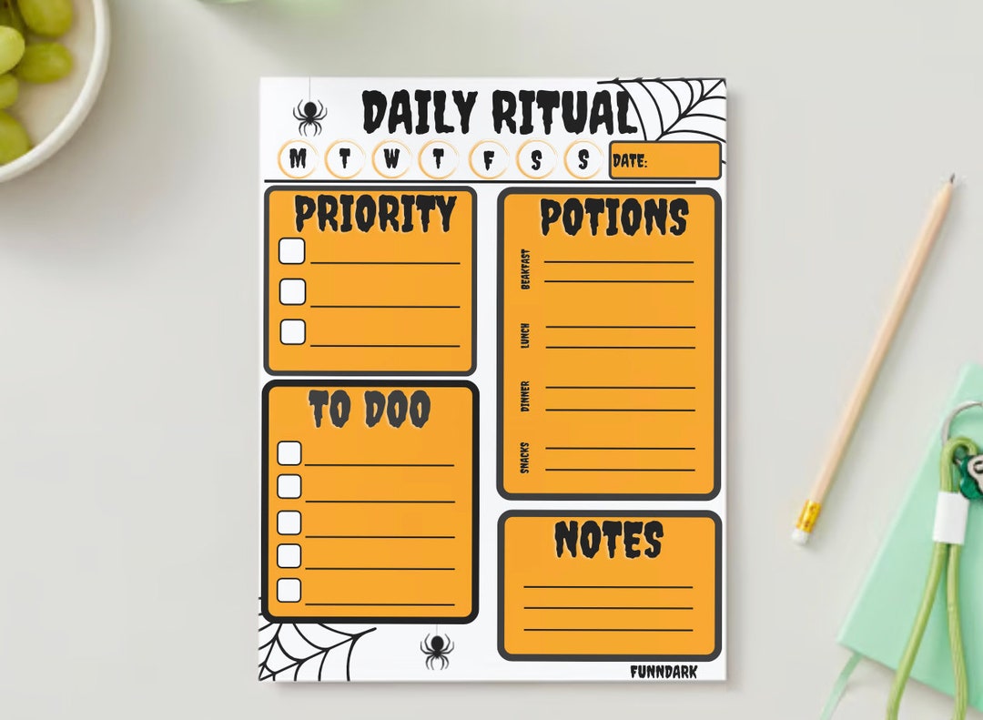 Daily Ritual Planner Printable Template PDF/PNG - Etsy