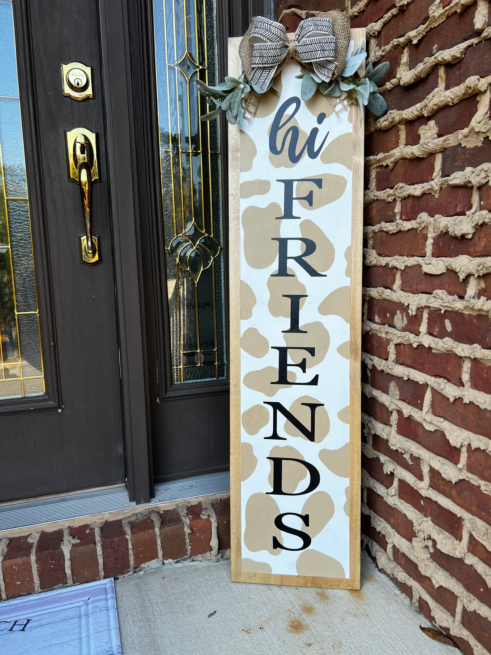 Cow Print Door Leaner 4ft Wood Sign Farmhouse Decor - Etsy