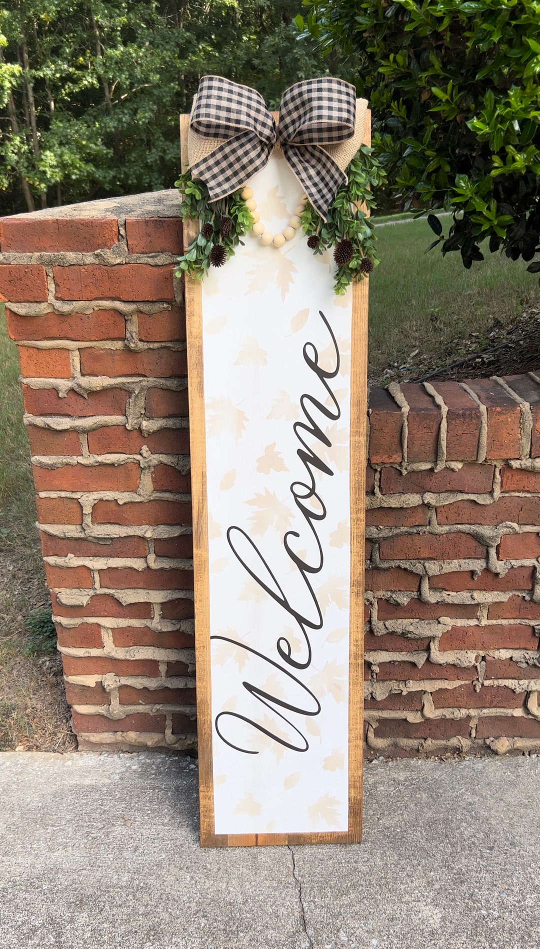 Painted Welcome Fall Wood Door Leaner - SHIPS FREE - Porch Sign ...