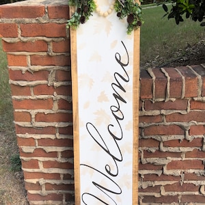 Painted Welcome Fall Wood Door Leaner - SHIPS FREE - Porch Sign ...