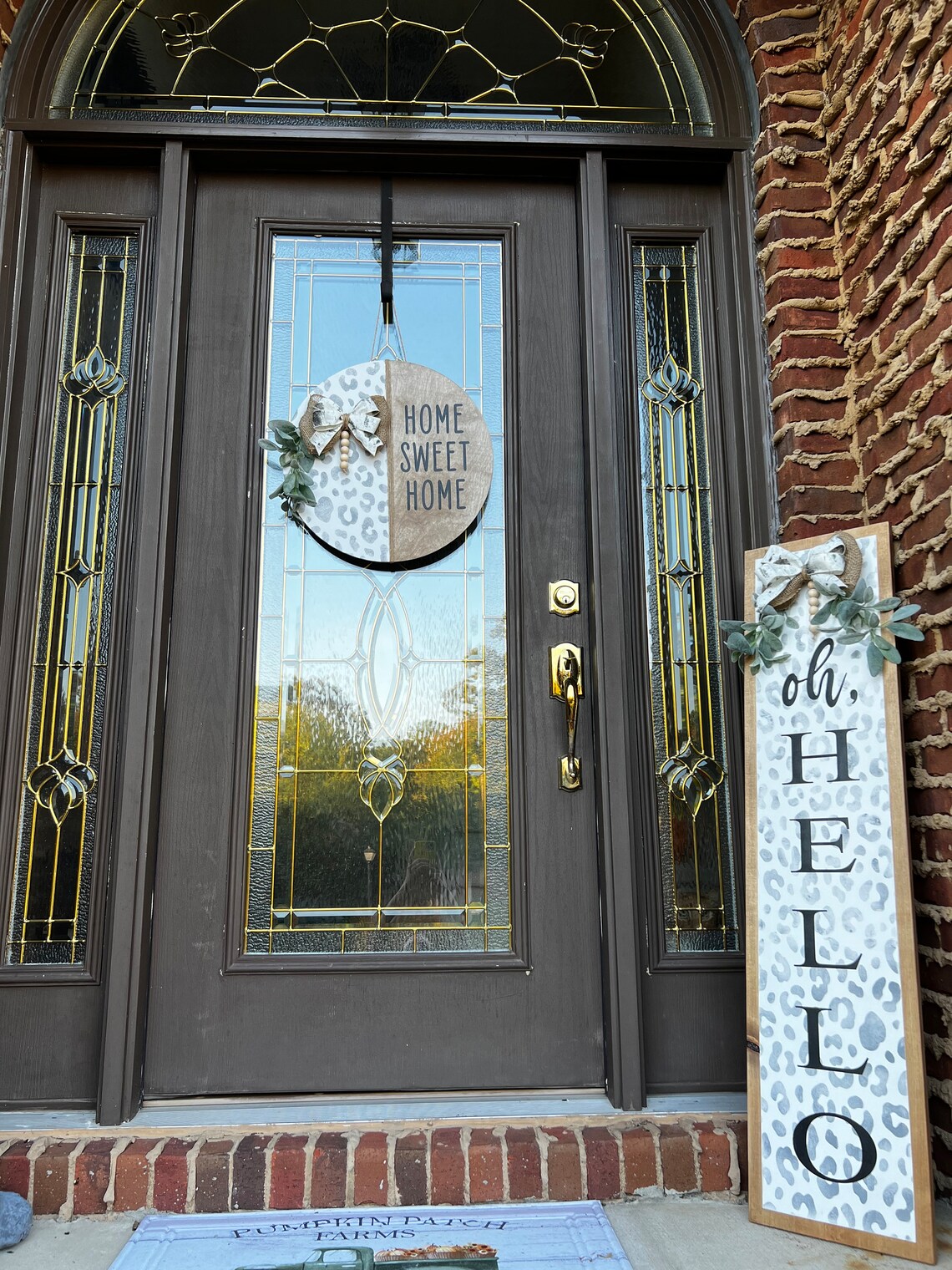 Painted Leopard Print Wood Door Leaner Tall Leaning Porch - Etsy