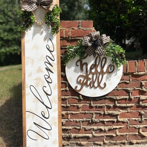 Painted Welcome Fall Wood Door Leaner - SHIPS FREE - Porch Sign ...