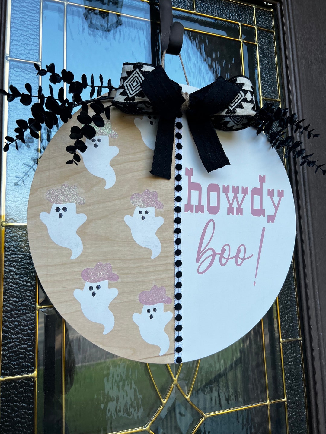 Howdy Boo Ghost Cowboy Hat Halloween Door Hanger - Etsy