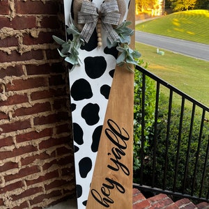 Cow Print Porch Leaner - SHIPS FREE - Porch Sign - Farmhouse Sign ...