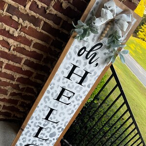 Painted Leopard Print Wood Door Leaner - SHIPS FREE - Porch Sign ...