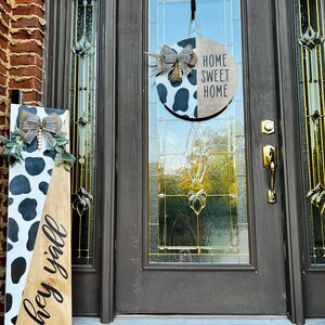 Cow Print Porch Leaner - SHIPS FREE - Porch Sign - Farmhouse Sign ...