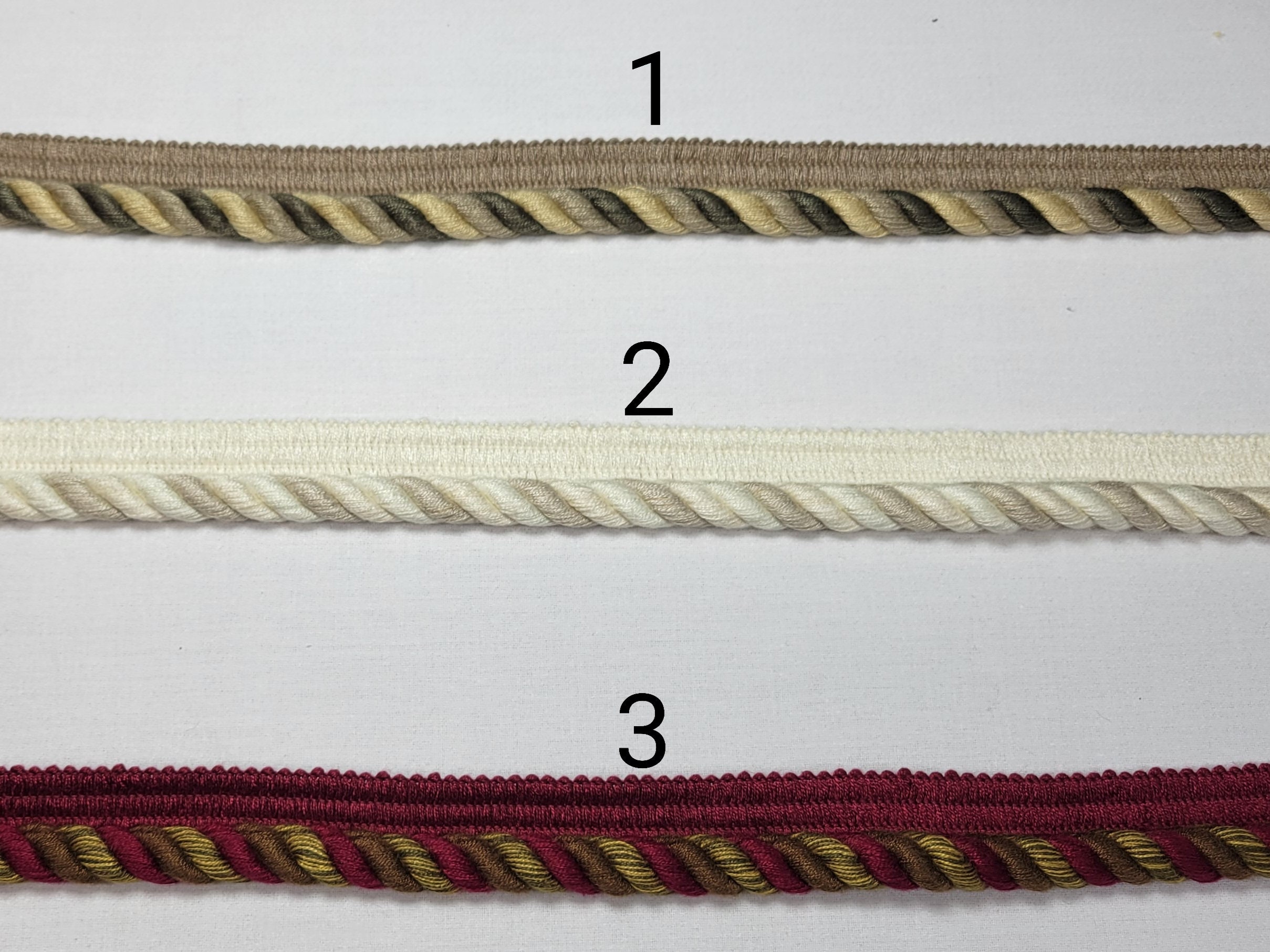 3/8 3 Ply Cord W/lip 10 Colors by the Yard SKU21956 - Etsy