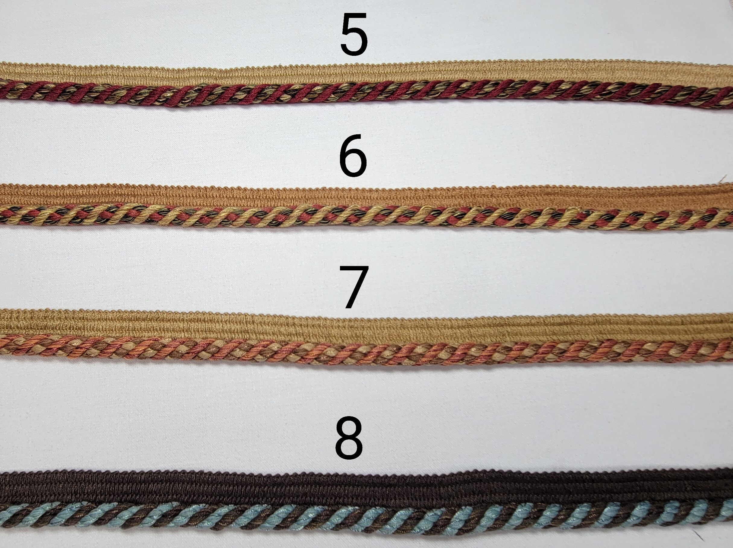 3/8" Check Cord W/lip- 14 Colors- by the Yard - SKU21414 - Etsy