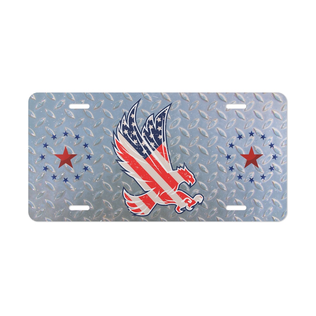 Patriotic Car Tag | USA Eagle License Plate | Gift for Enlisted ...