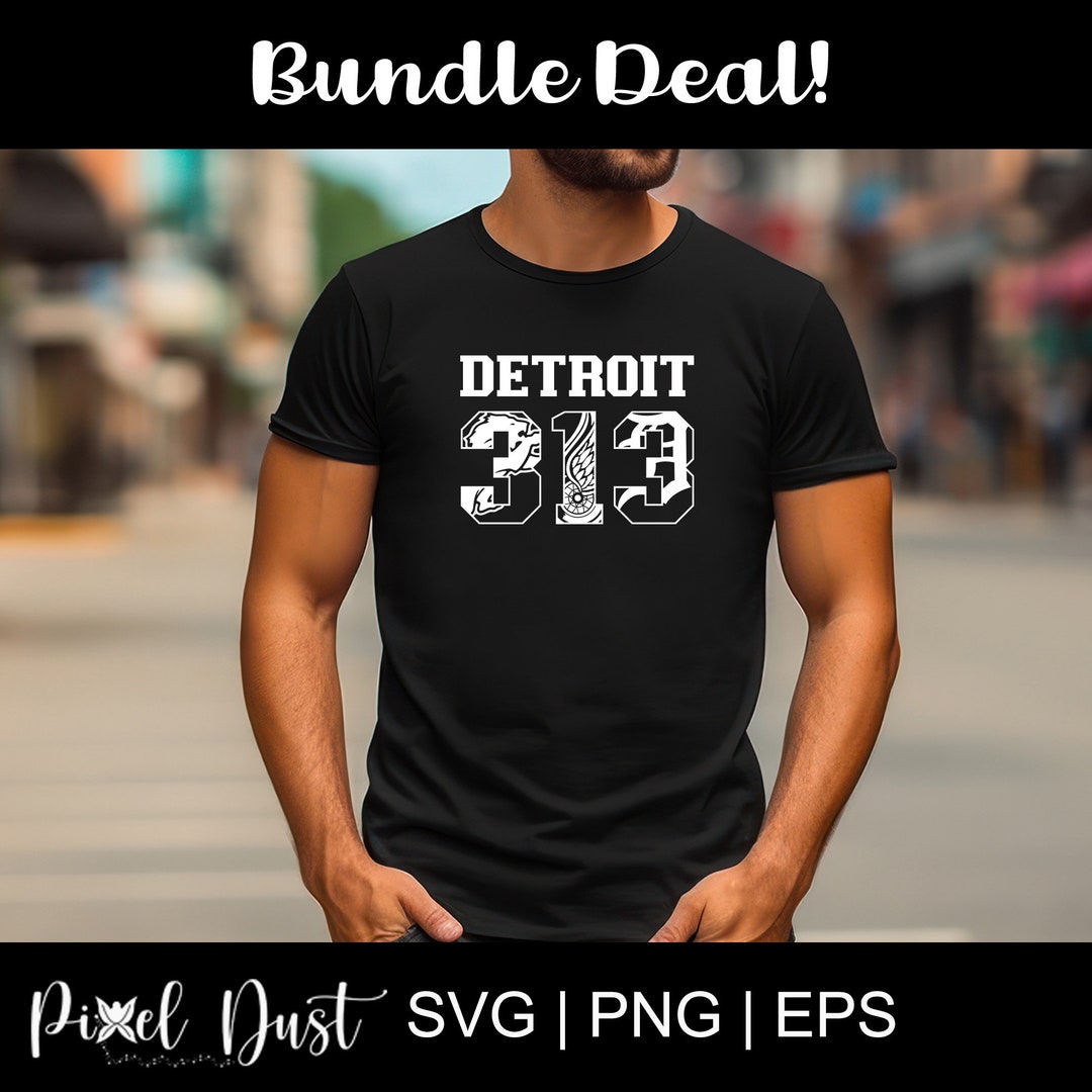 Detroit 313 Sports Inspired Graphic, SVG, EPS, PNG, Cut File, Print ...