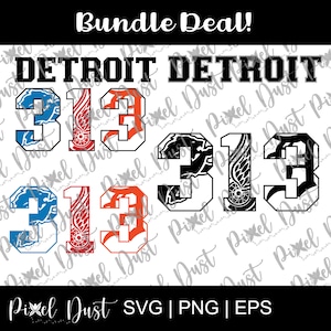 Detroit 313 Sports Inspired Graphic, SVG, EPS, PNG, Cut File, Print ...