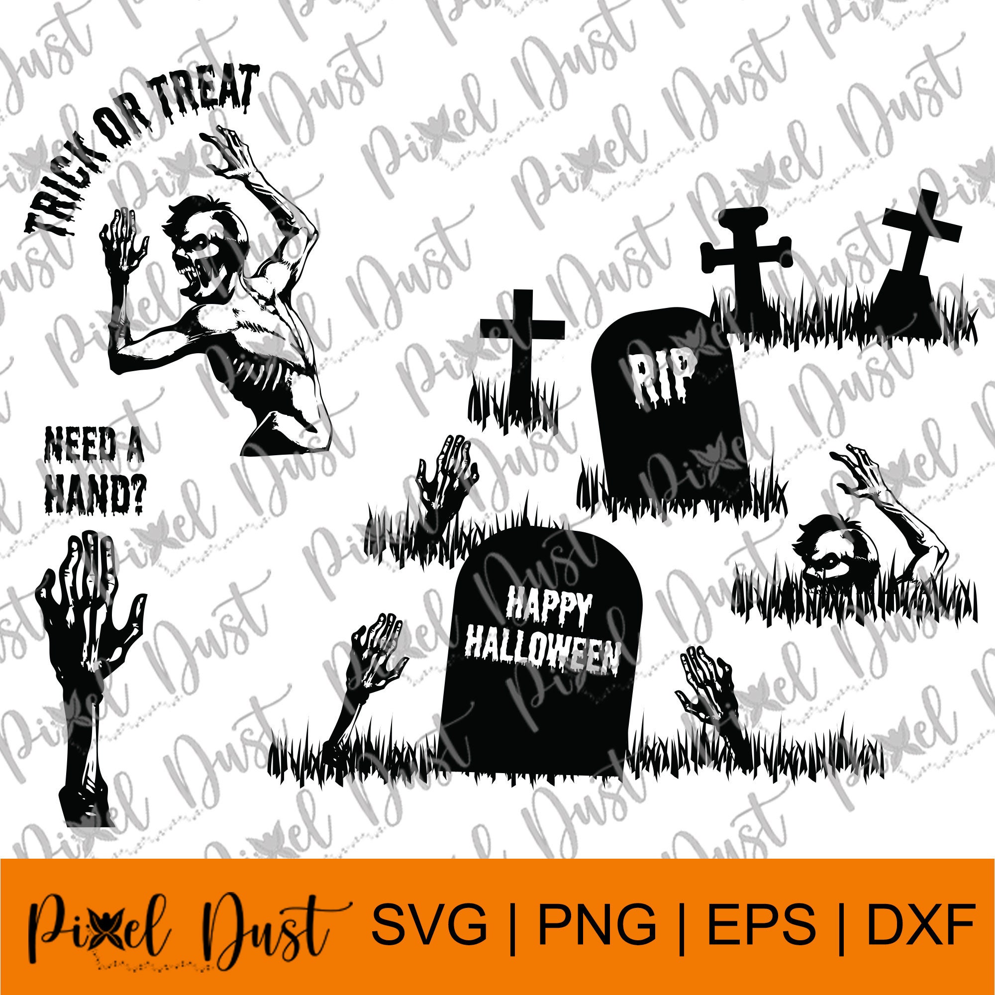 Zombie Body Parts, Instant Download Cut File, Printable, Die-cut, Svg ...