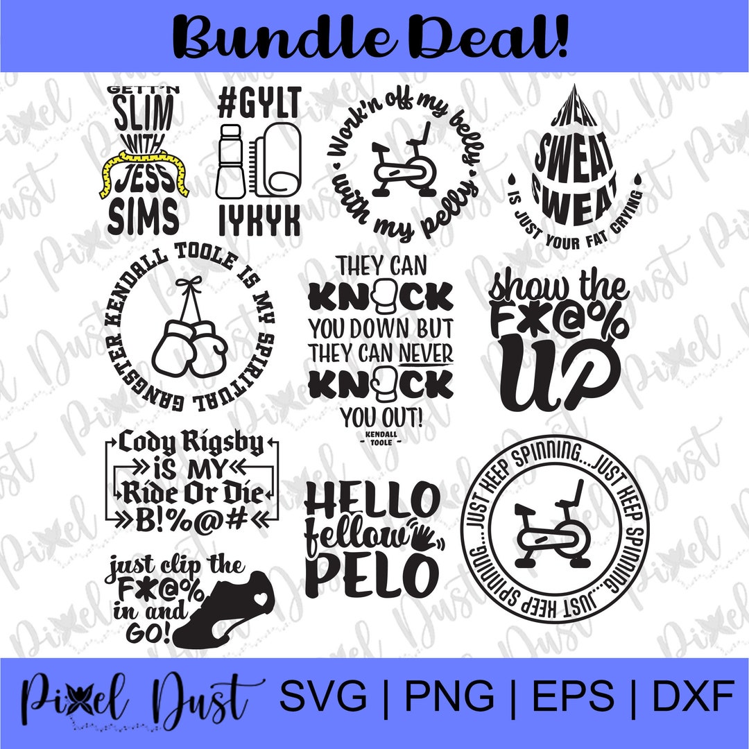 Fitness Bundle, Svg, Png, Eps, Dxf, Instant Digital Download, Cut File ...