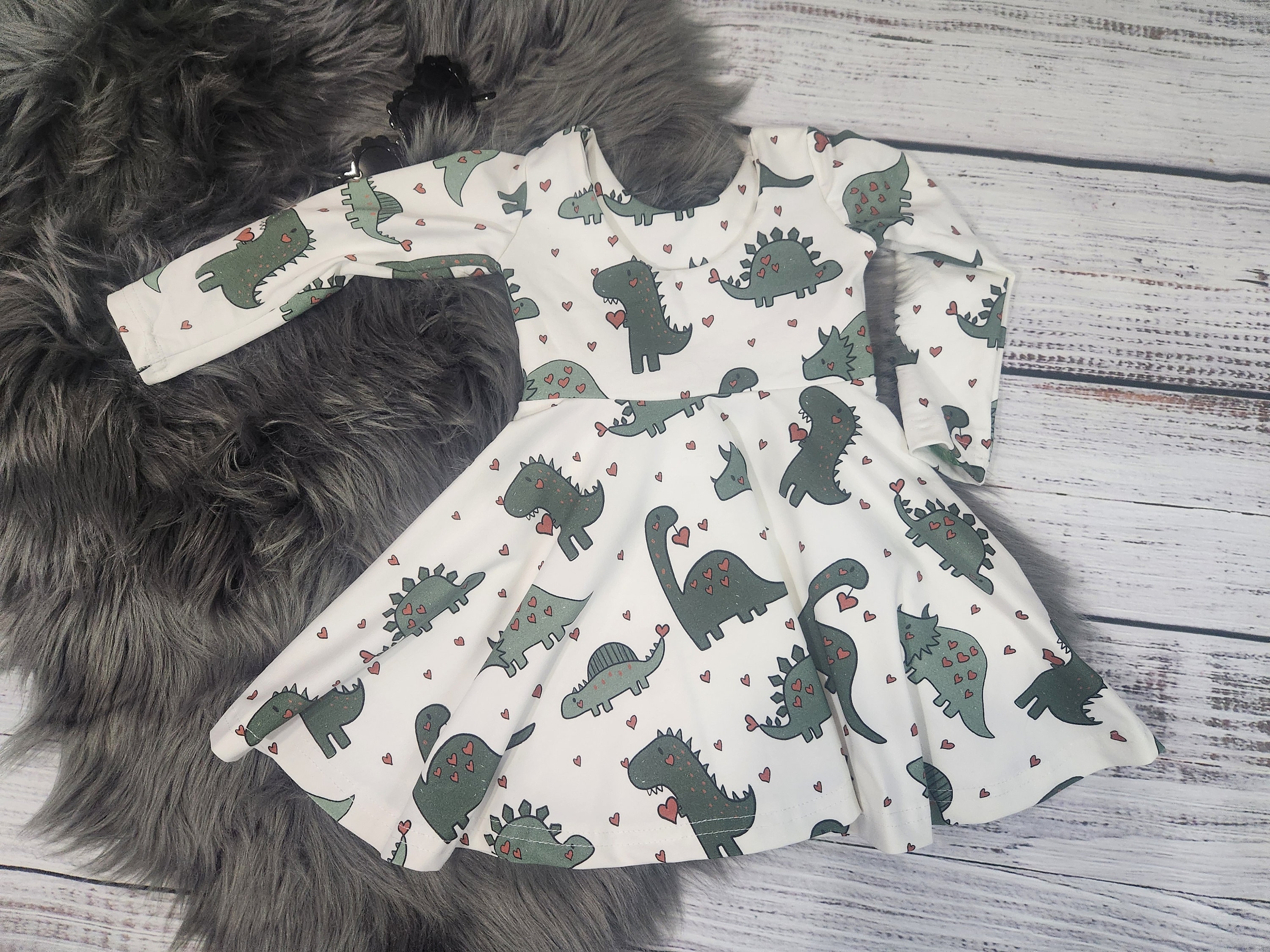 Cute Dinosaur Dress for Girls, Dinosaur Birthday Outfit Girl Dinosaur ...