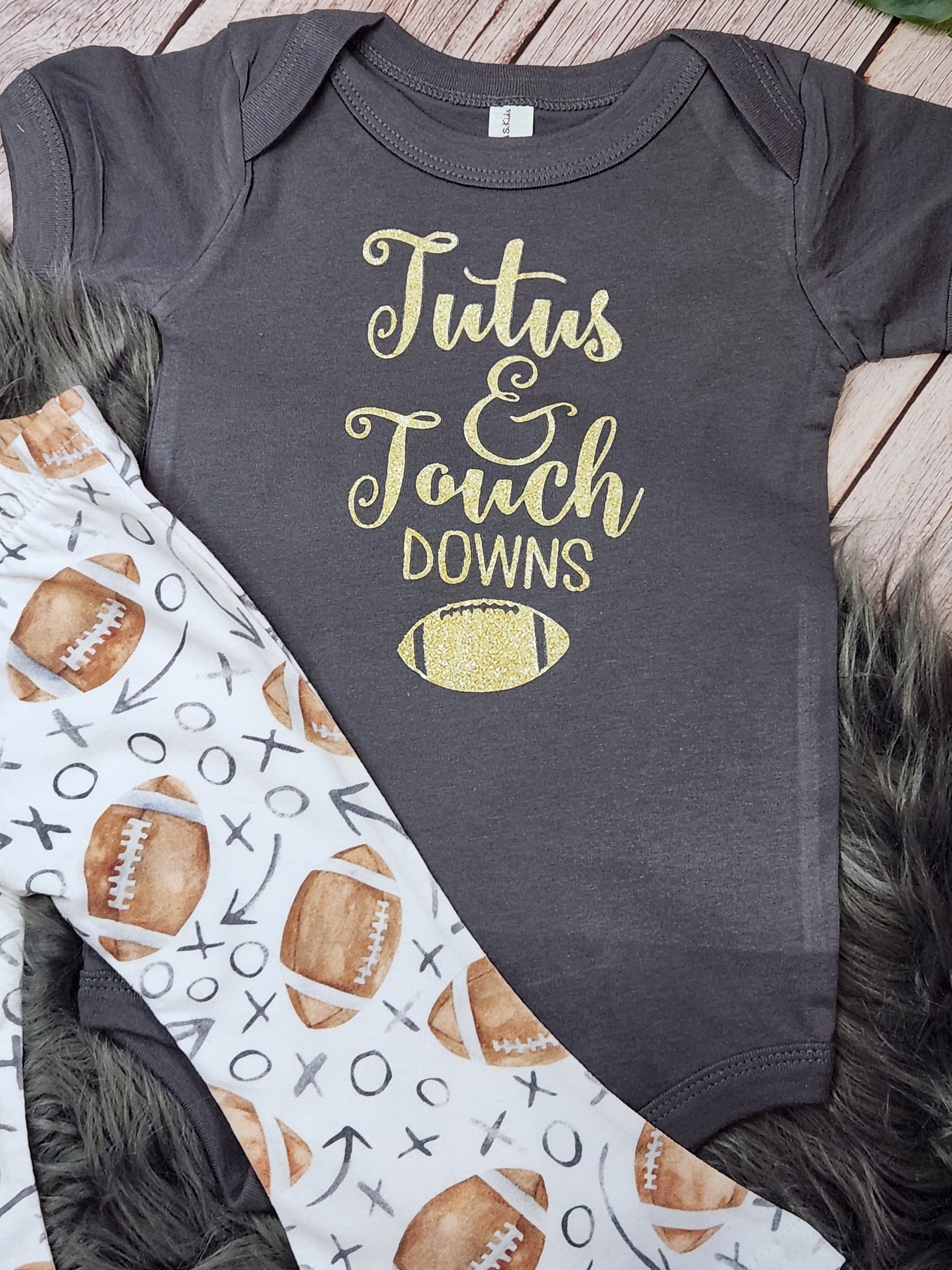 Baby Girl Football Outfit With Bow, Game Day Football Shirt, Fall ...